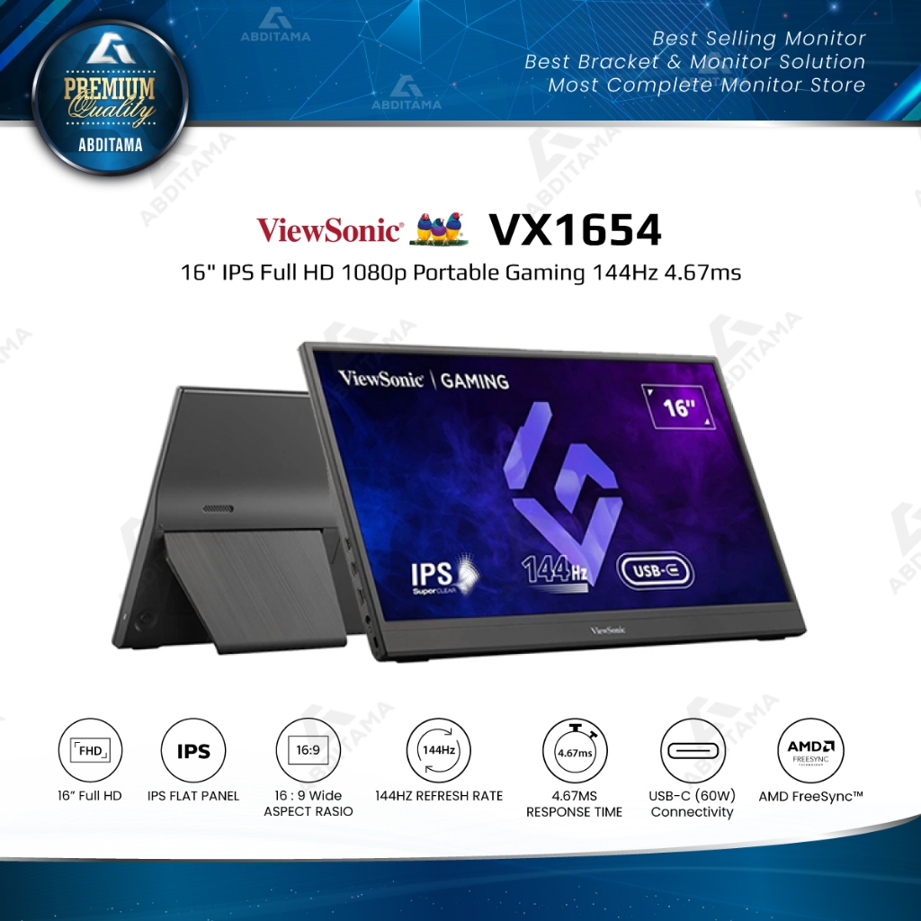 Jual Monitor LED Viewsonic VX1654 16" IPS Full HD 1080p Portable Gaming ...