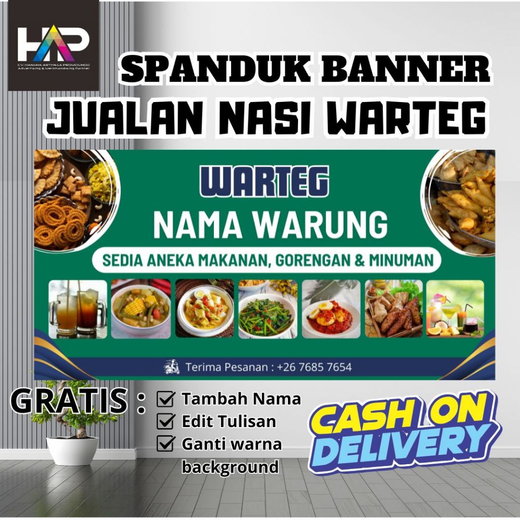Jual SPANDUK BANNER JUALAN NASI WARTEG (WARUNG TEGAL) | Shopee Indonesia