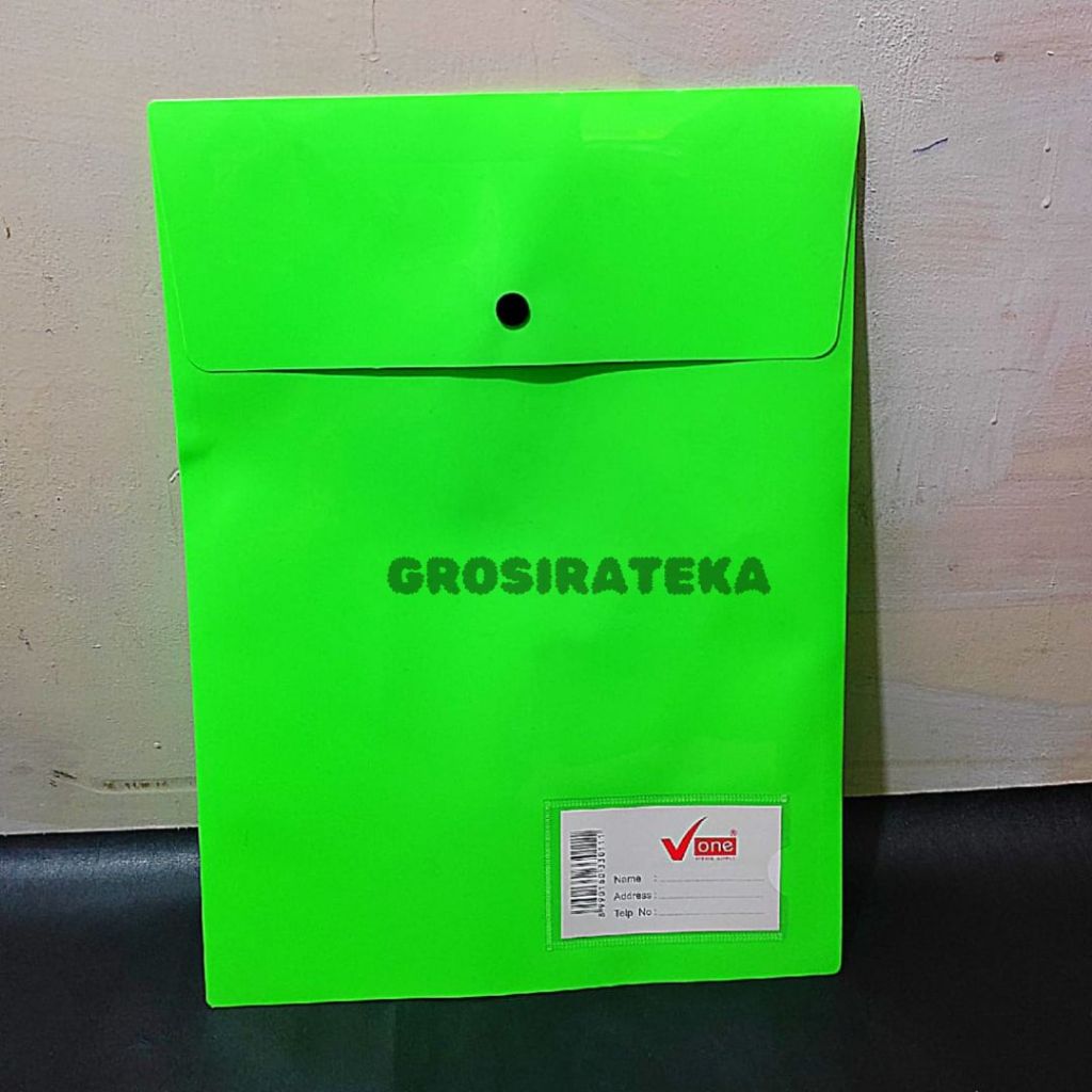 Jual TEMPAT FILE, CLIP FILE, MAP PLASTIK KANCING POLOS V ONE PORTRAIT ...