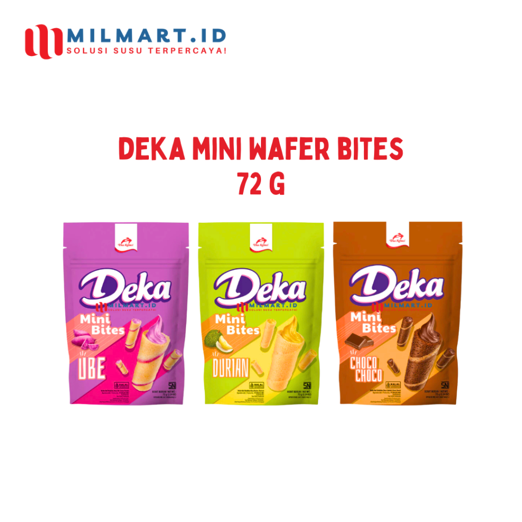 Jual DEKA BITES MINI WAFER UBE/CHOCO/DURIAN BISCUIT DEKA CAMILAN ...