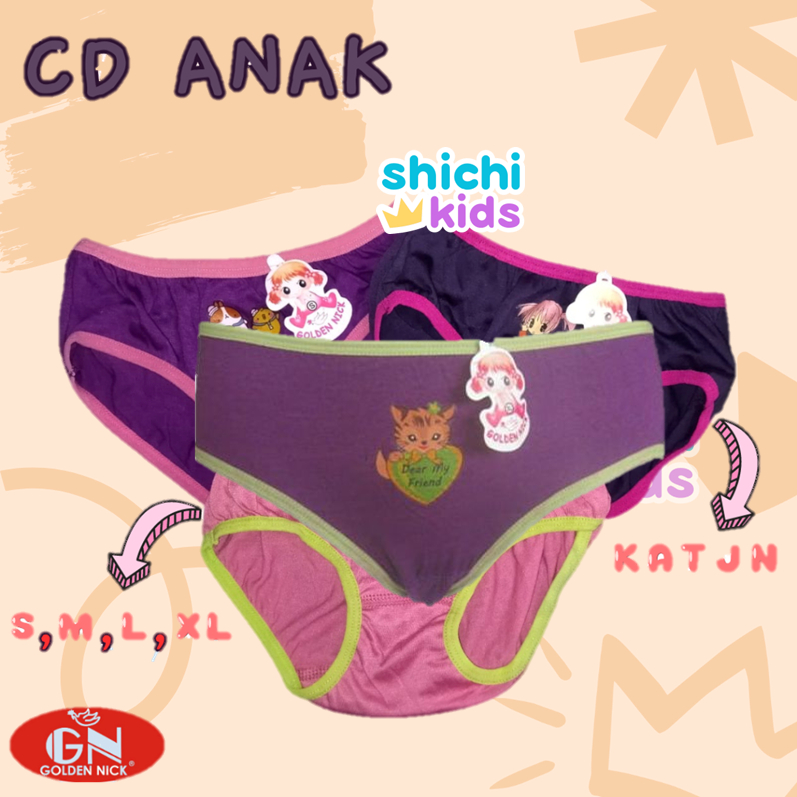 Jual SHICHIKIDS CELANA DALAM ANAK PEREMPUAN LUSINAN/ CD ANAK GN SA045 ...