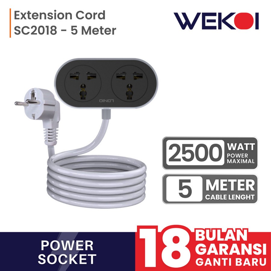 Jual LDNIO SC2018 Power Socket Universal Extension Cord 2500W Maximal ...