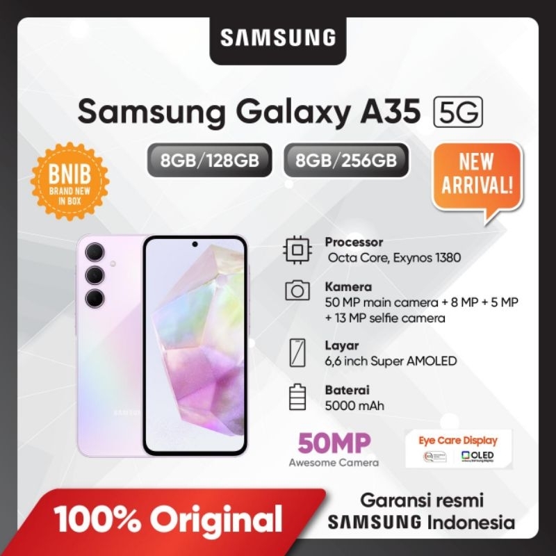 Jual Samsung Galaxy A35 5G 8/256GB Garansi Resmi Indonesia SEIN | Shopee Indonesia