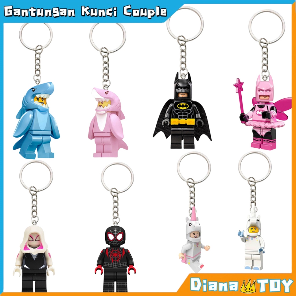 Jual [ COD 2PCS ] Diana gantungan kunci lego couple /Merge Matching ...