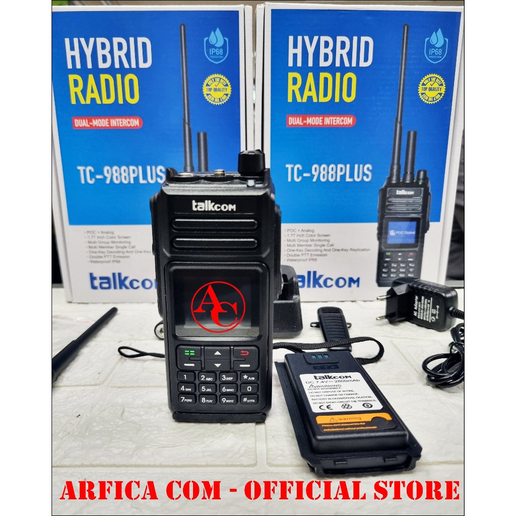 Jual JUAL HT TALKCOM TC 988 PLUS TC988 VHF HYBIRD POC - HT POC TALKCOM ...