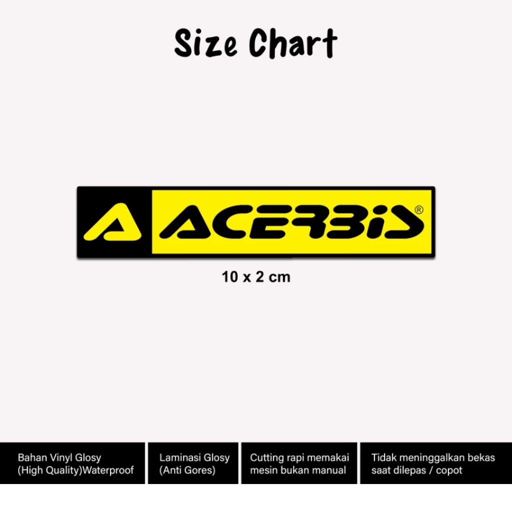 Jual Stiker Racing Sponsor Acerbis Panjang 10cm Laminasi Glossy Sticker ...