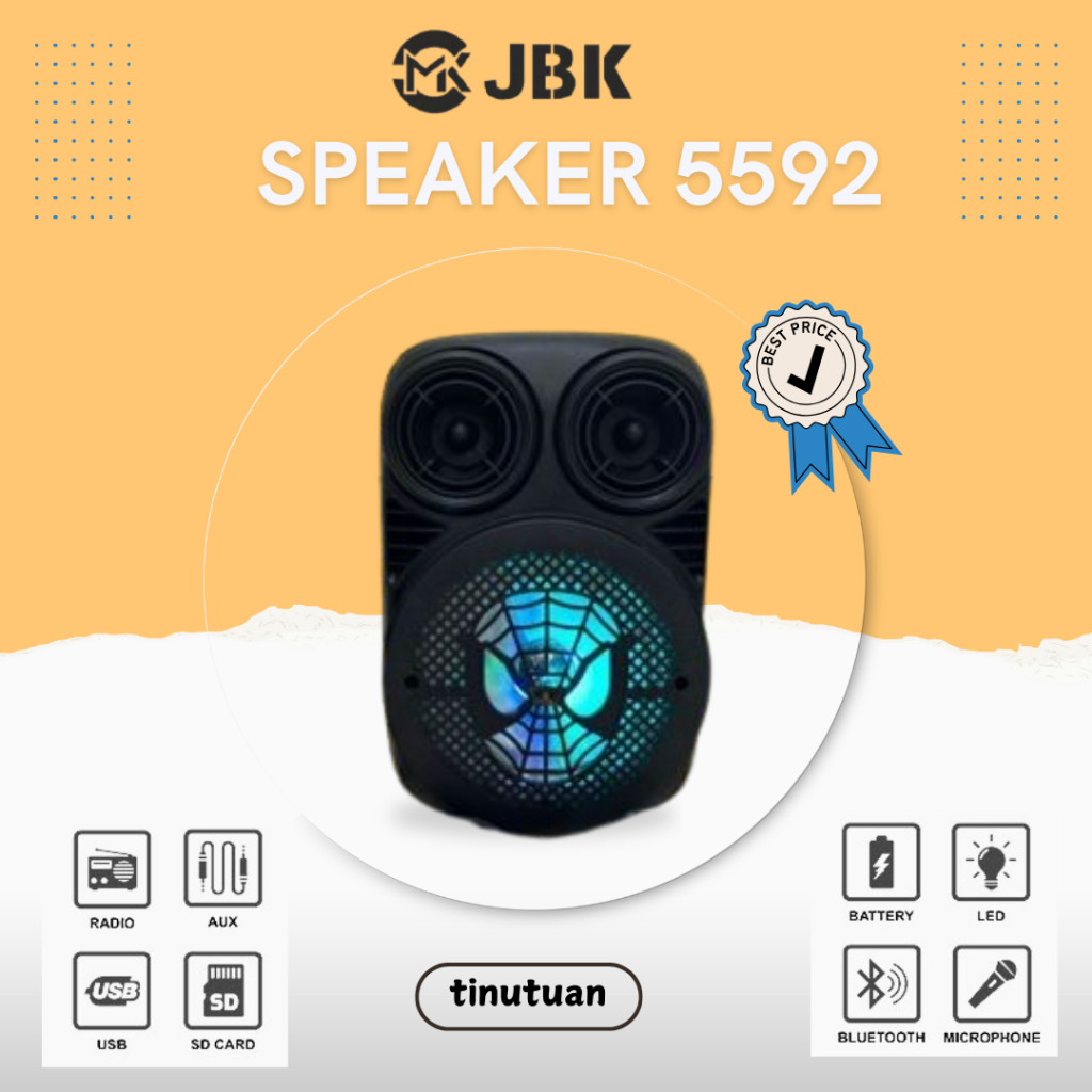 Jual SPEAKER BLUETOOTH MODEL SPIDERMAN FREE MIC KARAOKE FULL BASS JBK 5592 | Shopee Indonesia