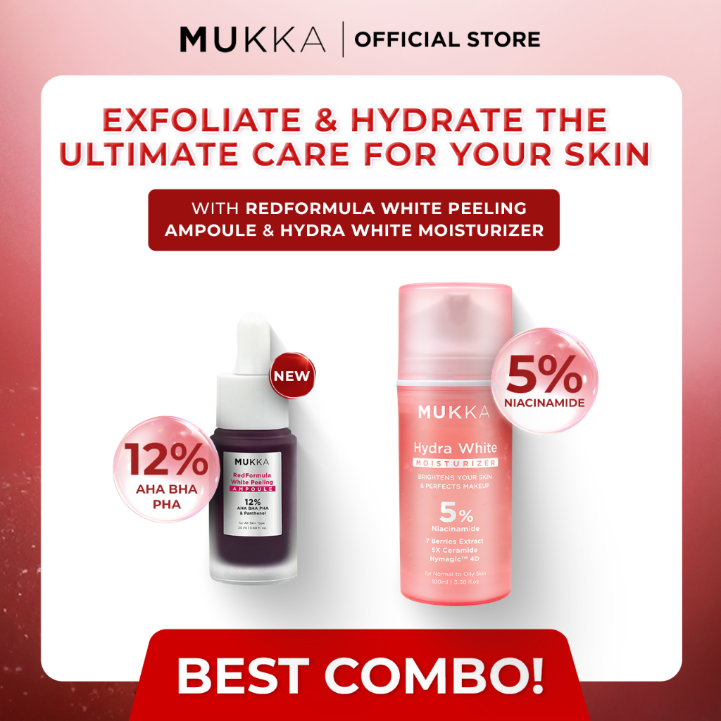 Jual [Glowing Skin Bundle] Mukka - Hydra White Moisturizer + RedFormula ...