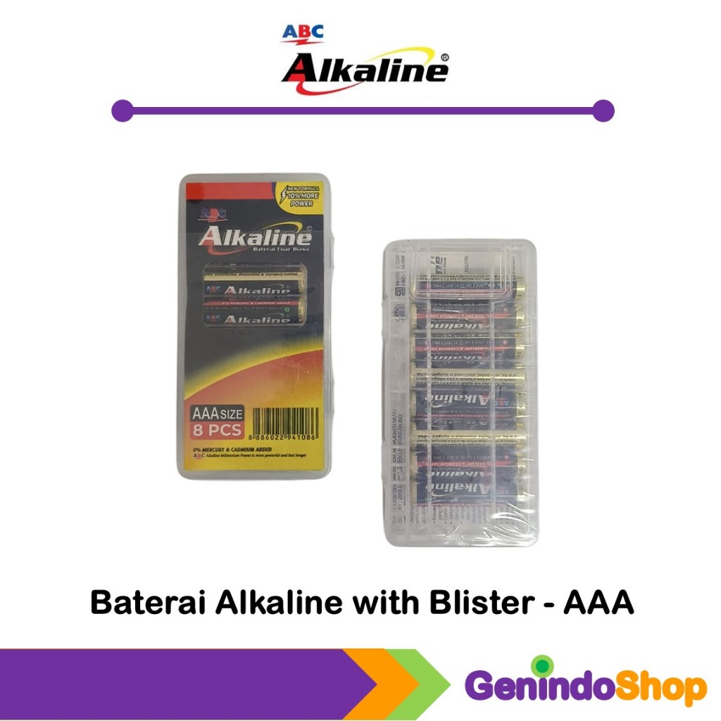 Jual Batu Baterai ABC Alkaline AAA (A3) with Blister 8 Pcs | Shopee ...