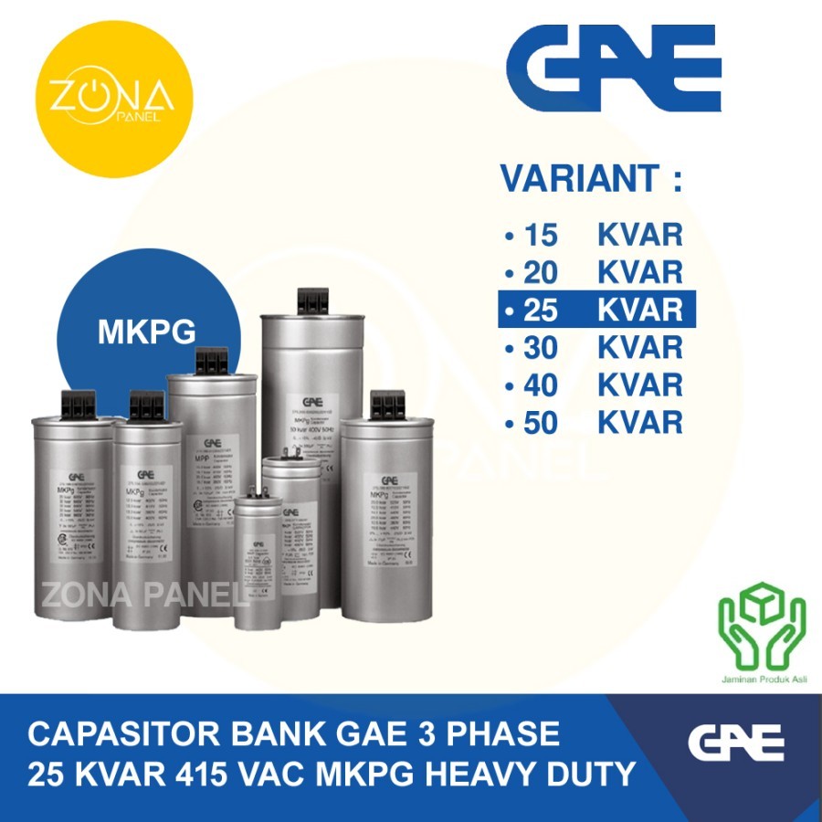 Jual KAPASITOR CAPASITOR BANK GAE MKPG 3 PHASE 25 KVAR 25KVAR 415V | Shopee Indonesia