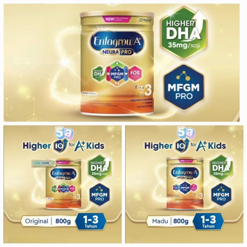 Jual Enfagrow A+ Tahap 3 Vanila Madu Plain 800gr (1-3tahun) Susu ...
