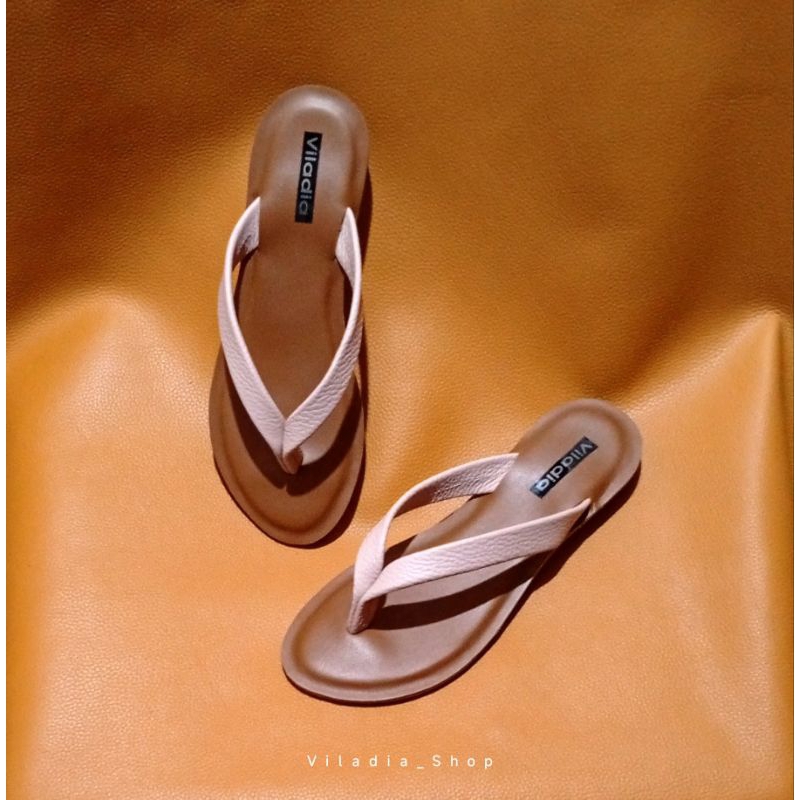 Jual VILADIA sandal jepit/capit kulit wanita kulit asli garut nyaman ...