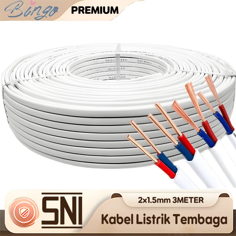 Jual Kabel Listrik Kawat NYM 2x1.5mm 3M SNI Kabel Listrik Tembaga Asli | Shopee Indonesia