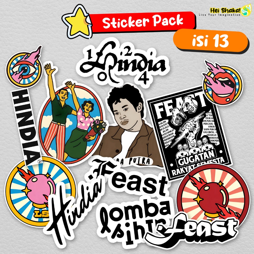 Jual Stiker Pack Hindia Feast Lomba Sihir isi 13 pcs Paket Stiker Musik ...
