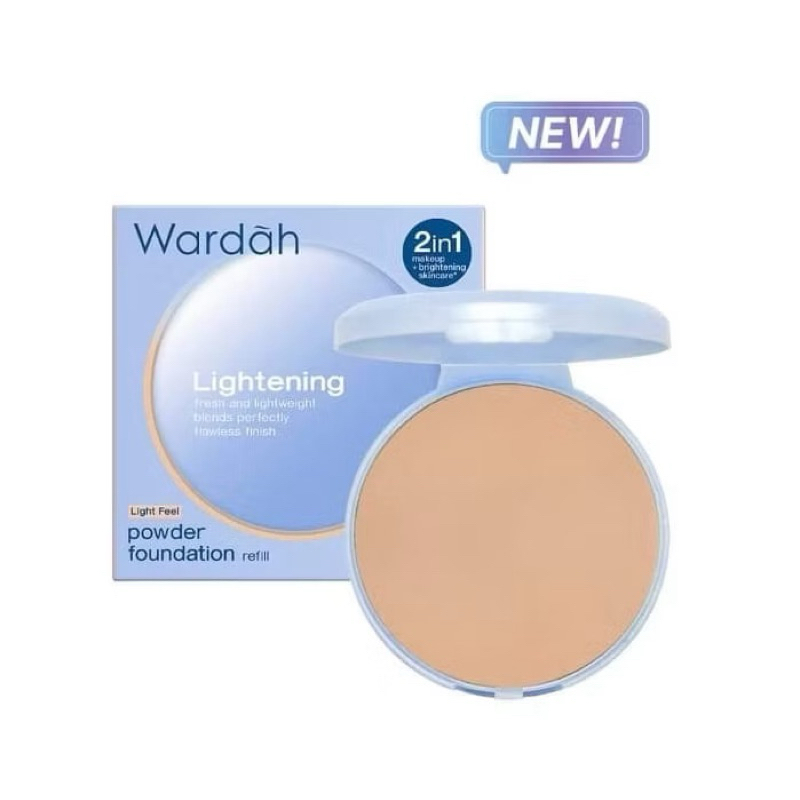 Jual Wardah Lightening Powder Foundation Two Way Cake Light Feel (Refil ...