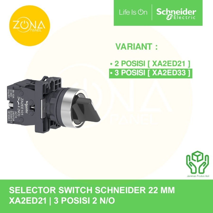 Jual SELECTOR SWITCH SCHNEIDER XA2 3 POSISI 2NO 22MM XA2ED33 | Shopee ...