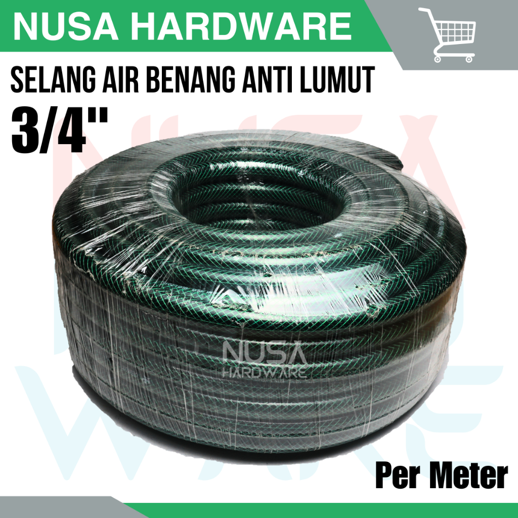 Jual Selang Air Benang Ukuran 3/4 Inch Selang Keran Taman Anti Lumut Hijau / Selang Serat 3/4 ...