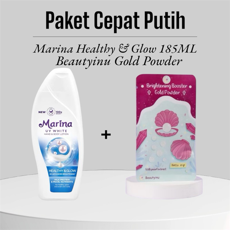 Jual Paket Cepat Putih Marina Healthy & Glow 185ML + Beautyinu Gold ...