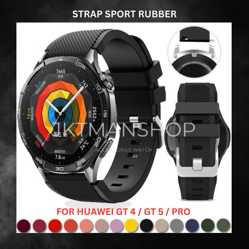 Jual STRAP TALI JAM HUAWEI WATCH GT5 / GT 5 PRO 46MM MODEL SPORT RUBBER ...
