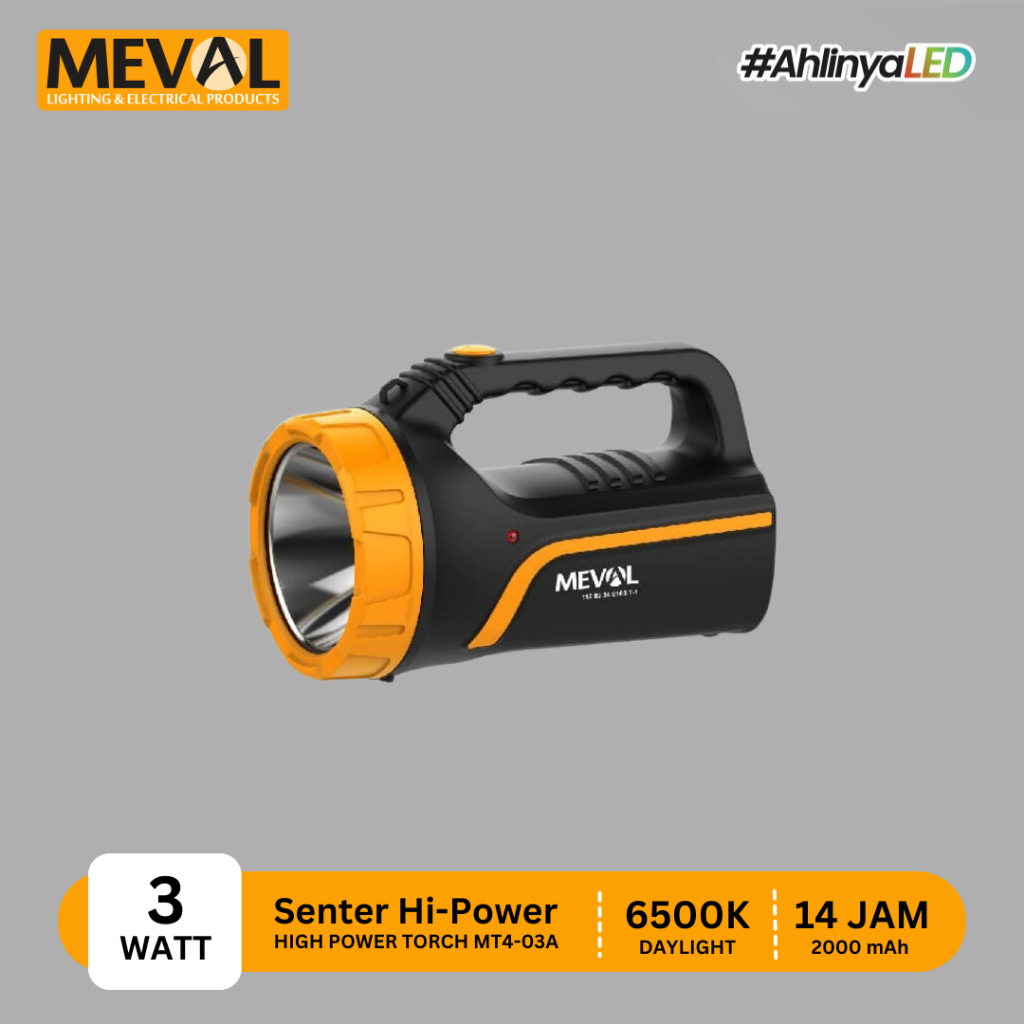 Jual MEVAL Senter LED Flashlight 3 Watt Hi-Power - Putih | Shopee Indonesia