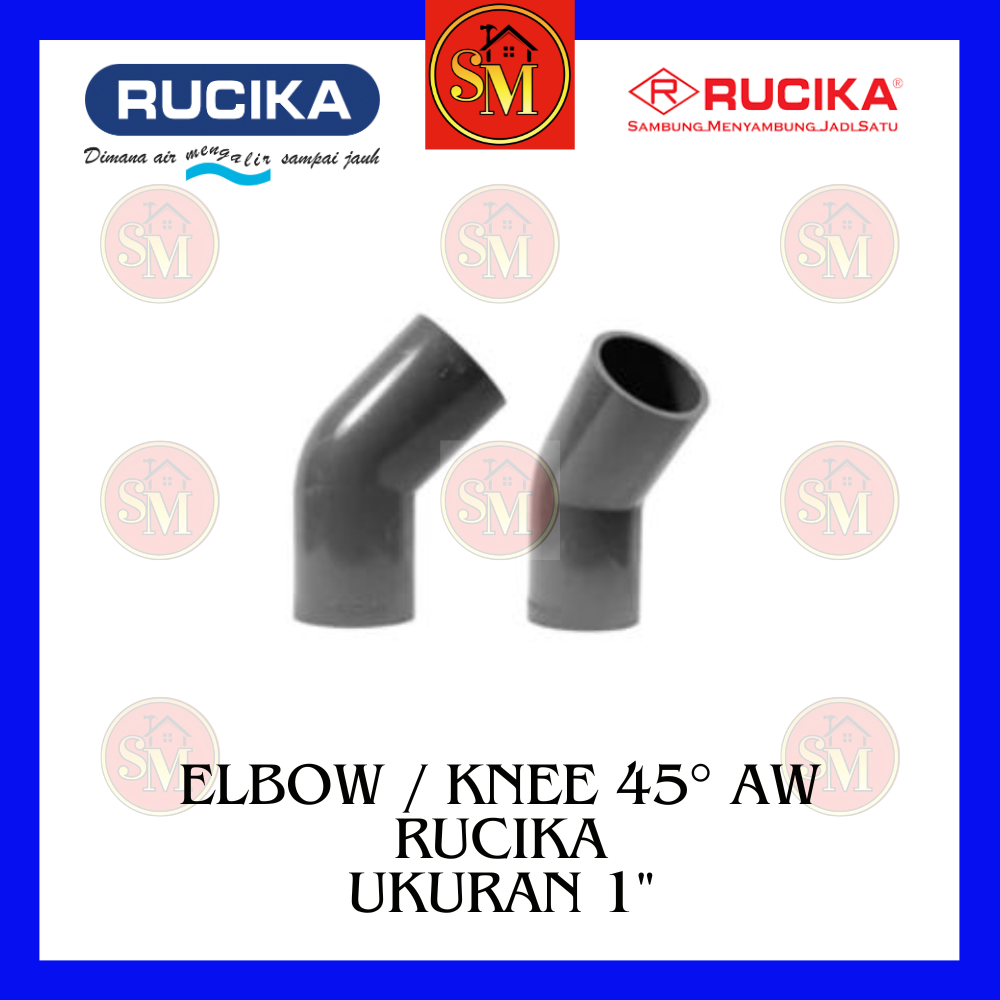 Jual Elbow / Knee 45 derajat PVC Rucika AW 1" | Shopee Indonesia