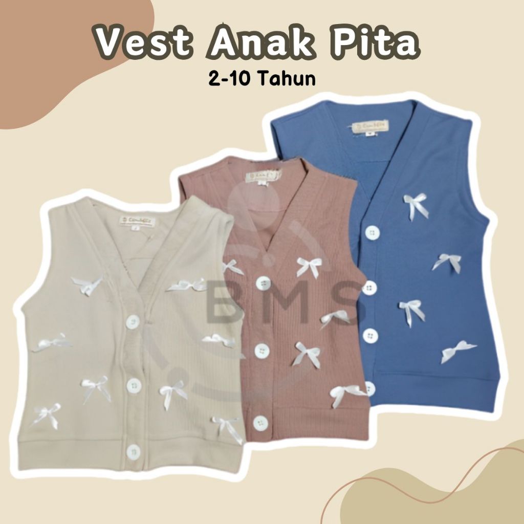 Jual Vest Rompi Anak Perempuan 2-10 Tahun / Outer Anak Rompi / Vest ...