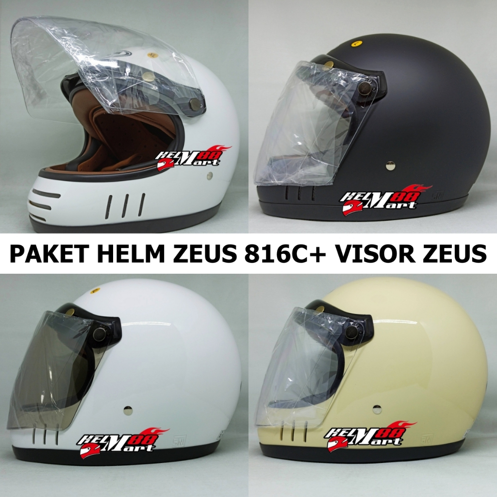 Jual PAKET HELM ZEUS CAKIL VISOR ZS816C + Visor Retro Zeus ZS-816 ...