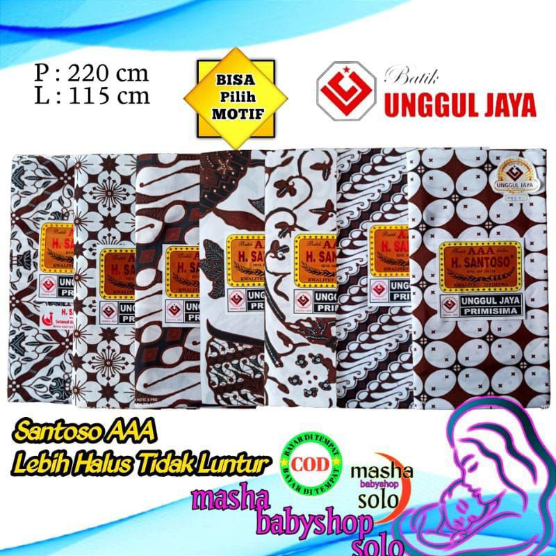 Jual KAIN BATIK JARIK H. SANTOSO AAA UNGGUL JAYA JARIK BATIK PUTIH PANJANG DAN HALUS BANYAK ...