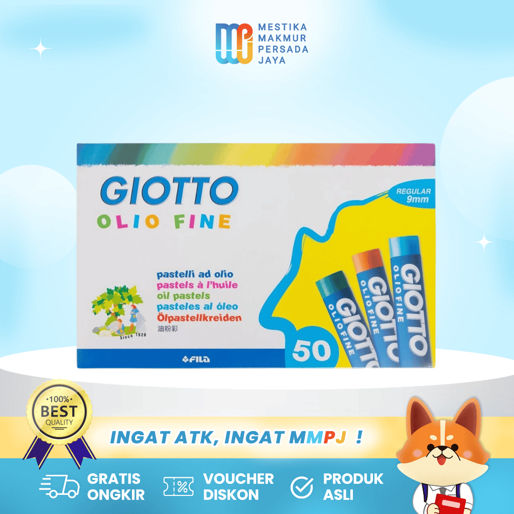 Jual Giotto Crayon Oil Pastel 50 Warna - Krayon Lengkap Anti Kotor dan ...
