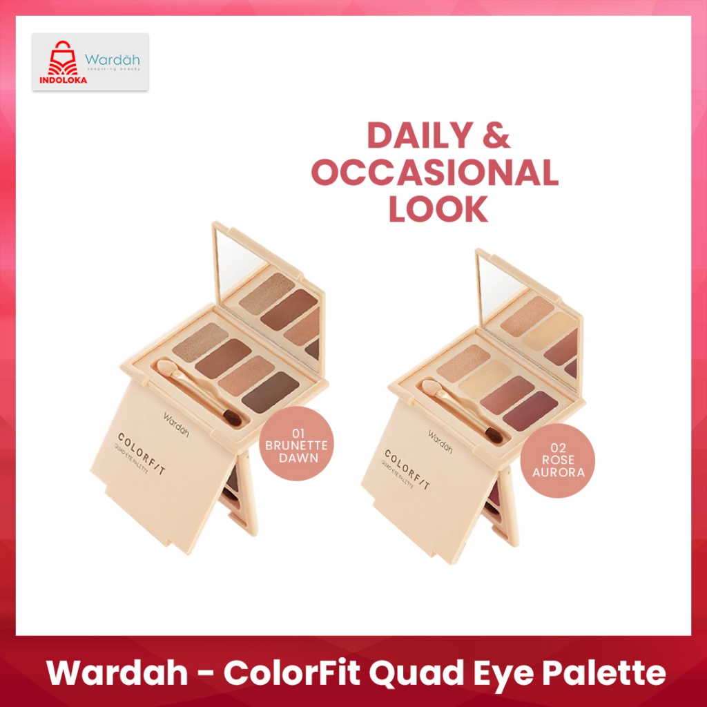 Jual Wardah Colorfit Quad Eye Palette | Eyeshadow 4 in 1 Pigmented ...