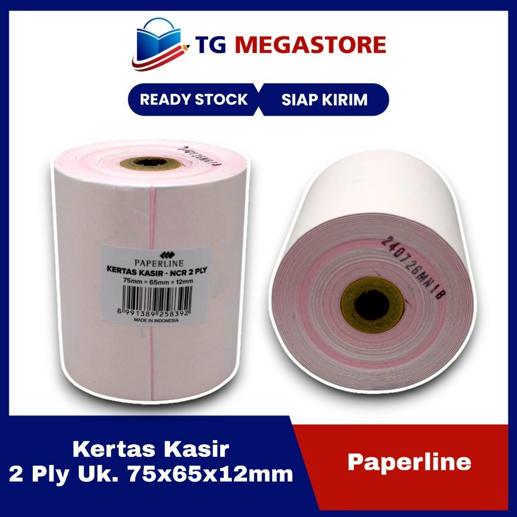 Jual Kertas Kasir Paperline 2ply (75 x 65 x 12 mm) | Shopee Indonesia