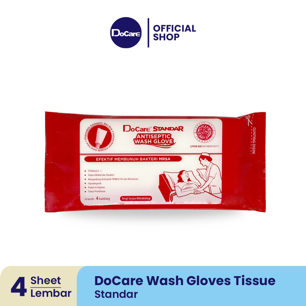 Jual Docare Wash Gloves Standar 4 Sheet Parfume / Washlap Non Alcohol ...