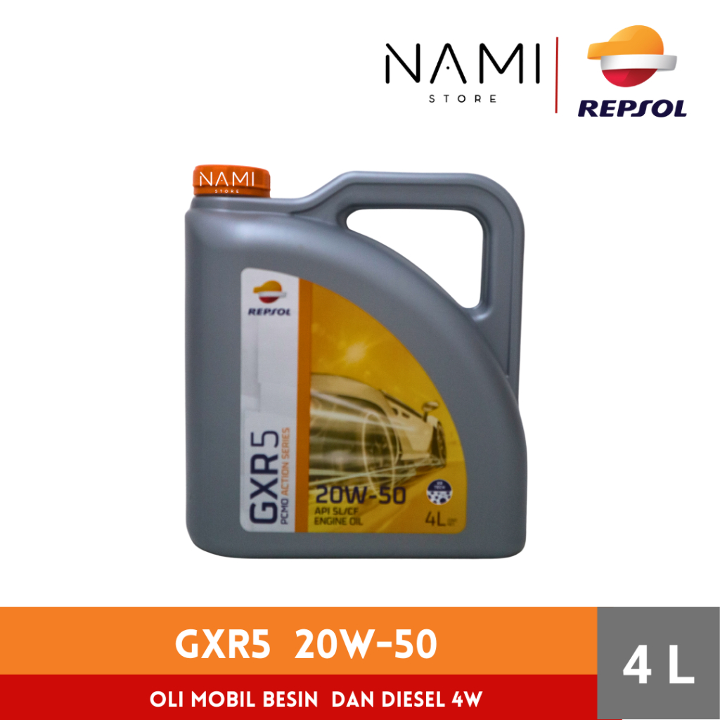 Jual *REPSOL GXR5/ GXR 5 20W50 (4L) GALON* Oli Mesin Mobil Bensin dan Diesel 4w - Original ...