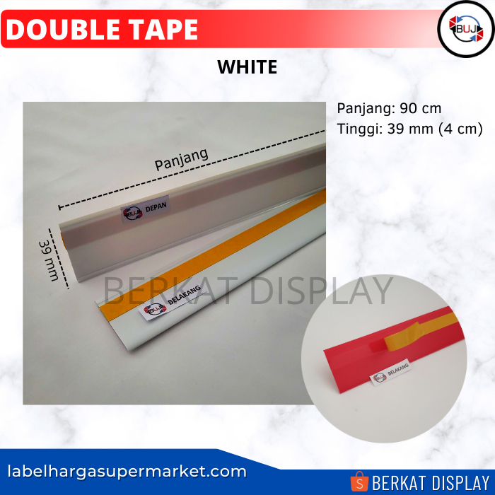 Jual 100 PCS - LABEL HARGA/PRICE TAG/CARD/DATA STRIP/PRICE RAIL DOUBLE ...
