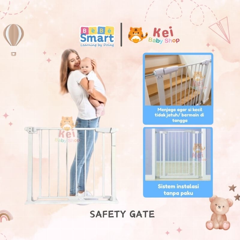Jual Bebe Smart Safety Gate / Pagar Pembatas Pintu & Tangga | Shopee ...