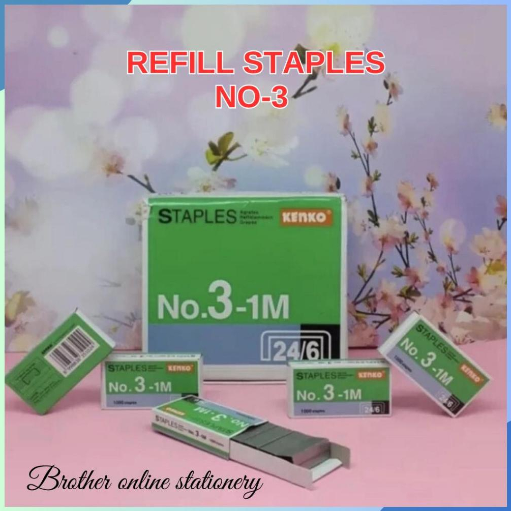 Jual BOS Kenko Isi Staples No.3/ Refill Stapler/ Isi Ulang Jegrekan ...