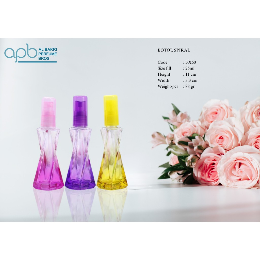 Jual BOTOL PARFUME SPRAY. CASA SPIRAL 4 WARNA 25 ML SATUAN WARNA MIX ...
