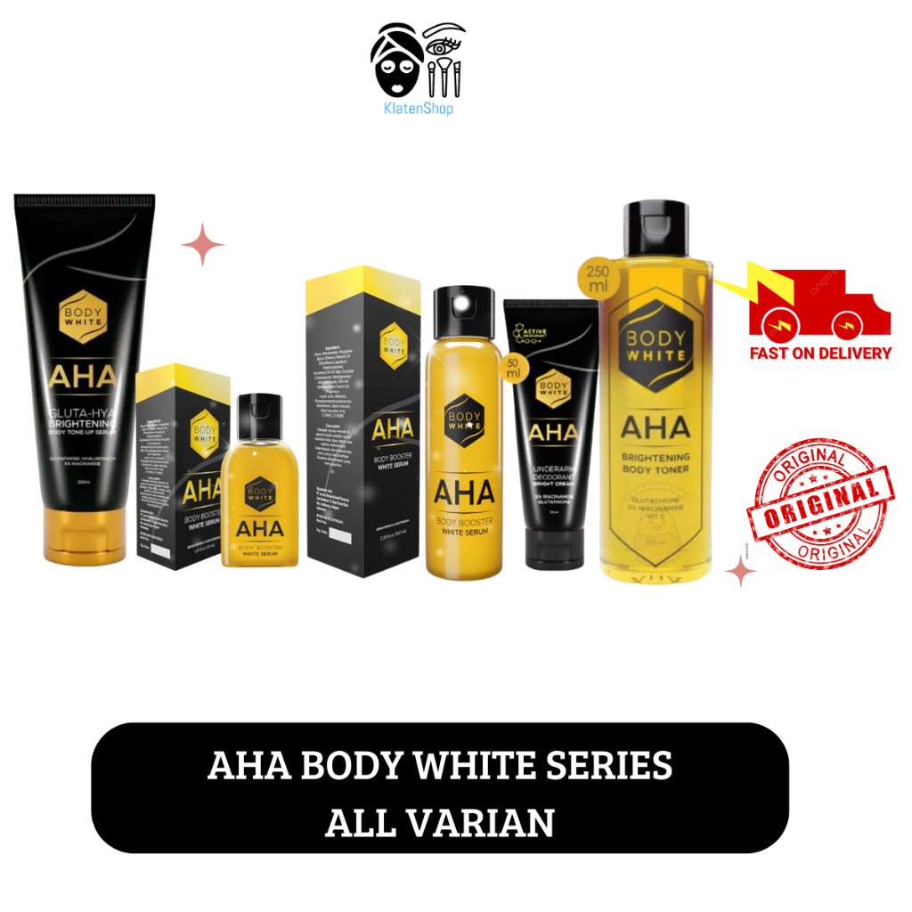 Jual AHA Body White Series |Booster White Serum Brightening Toner-Serum ...
