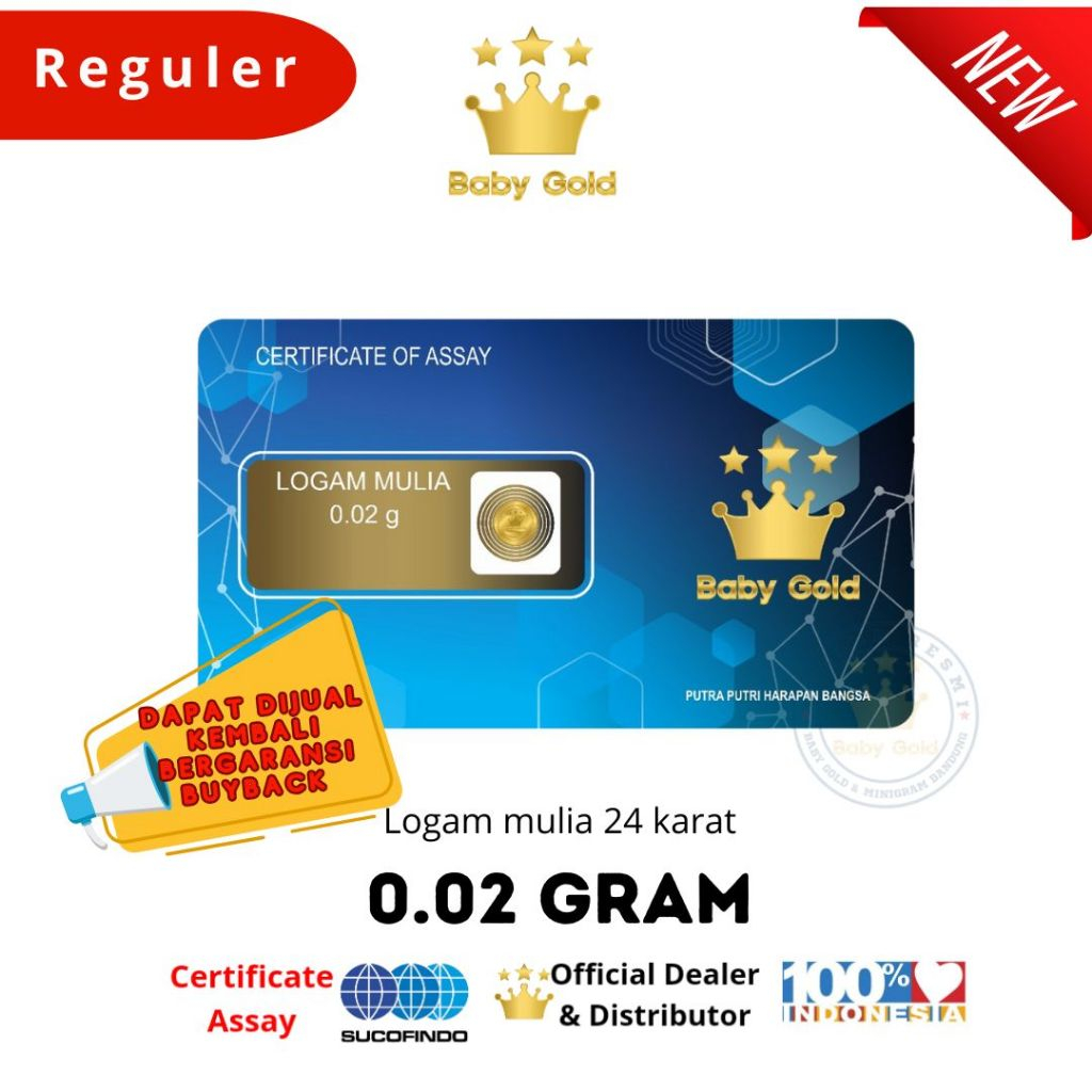 Jual BABY GOLD LOGAM MULIA EMAS MINI 0.02 GRAM | Shopee Indonesia