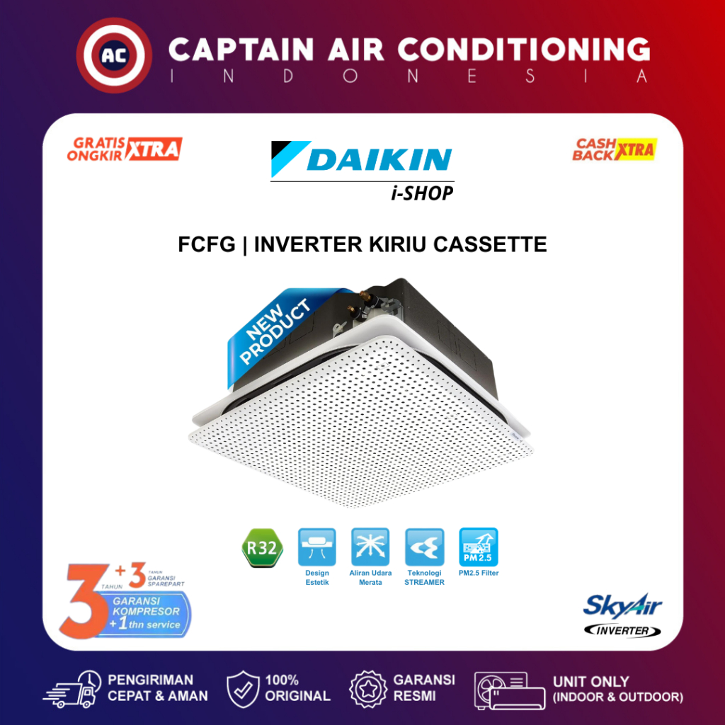Jual DAIKIN AC Cassette SkyAir Kiriu Smart Inverter FCFG-140 6 PK | Shopee Indonesia