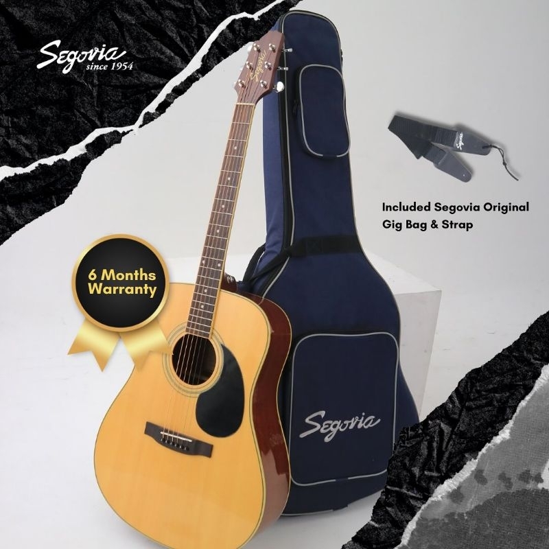 Jual segovia D07-GN gitar akustik elektrik bonus gigbag tas gitar | Shopee Indonesia