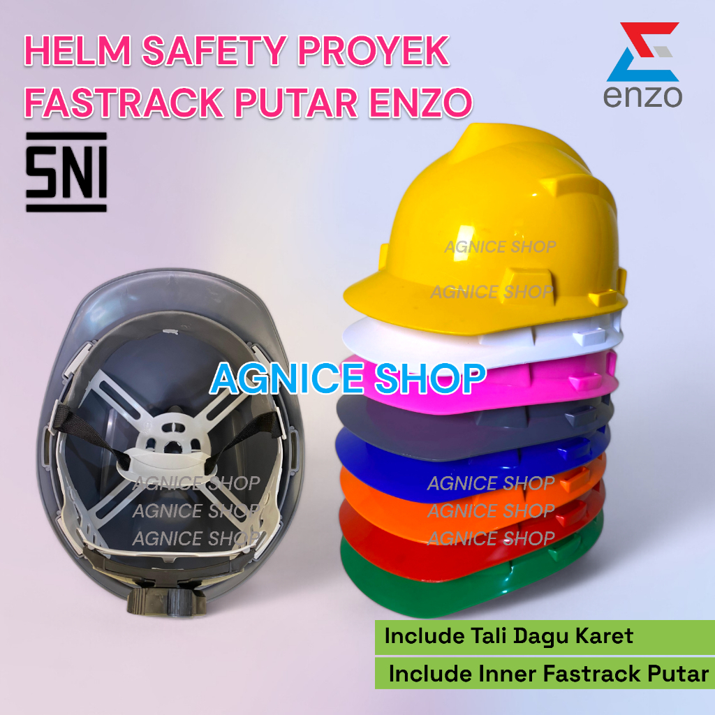 Jual Helm Safety Proyek SNI ENZO Fastrack Model Putar | Shopee Indonesia
