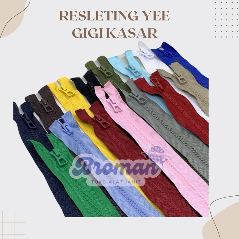 Jual 12pcs/ (1LSN) Resleting Jaket YEE Gigi Kasar 65cm / Vislon 26 Inch | Shopee Indonesia