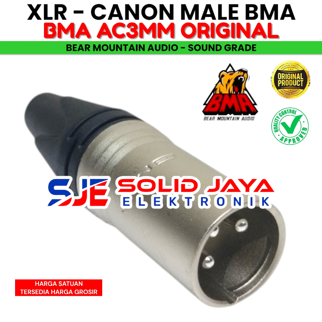 Jual JAK BMA JACK CANON MALE BMA AC3MM ASLI KONEKTOR XLR 3P 3 PIN PLUG ...