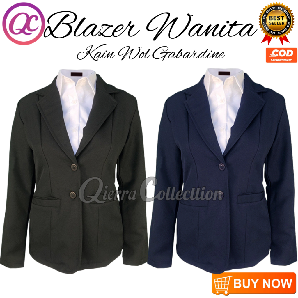 Jual Blazer Formal Wanita Kerja Kantor Cewe Polos Jas Cewek Pakaian ...