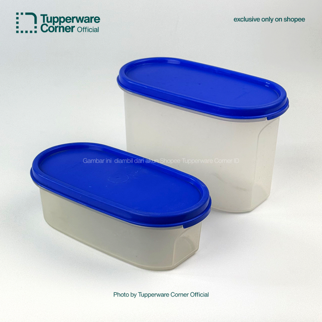 Jual Tupperware Modular Mates Oval Kondisi Baret Seal Biru | Shopee ...