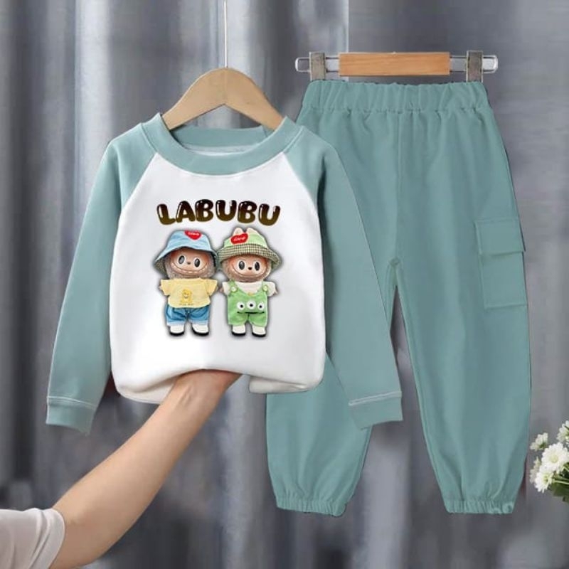 Jual Pakaian anak labubu set baju celana labubu viral oneset sweater ...