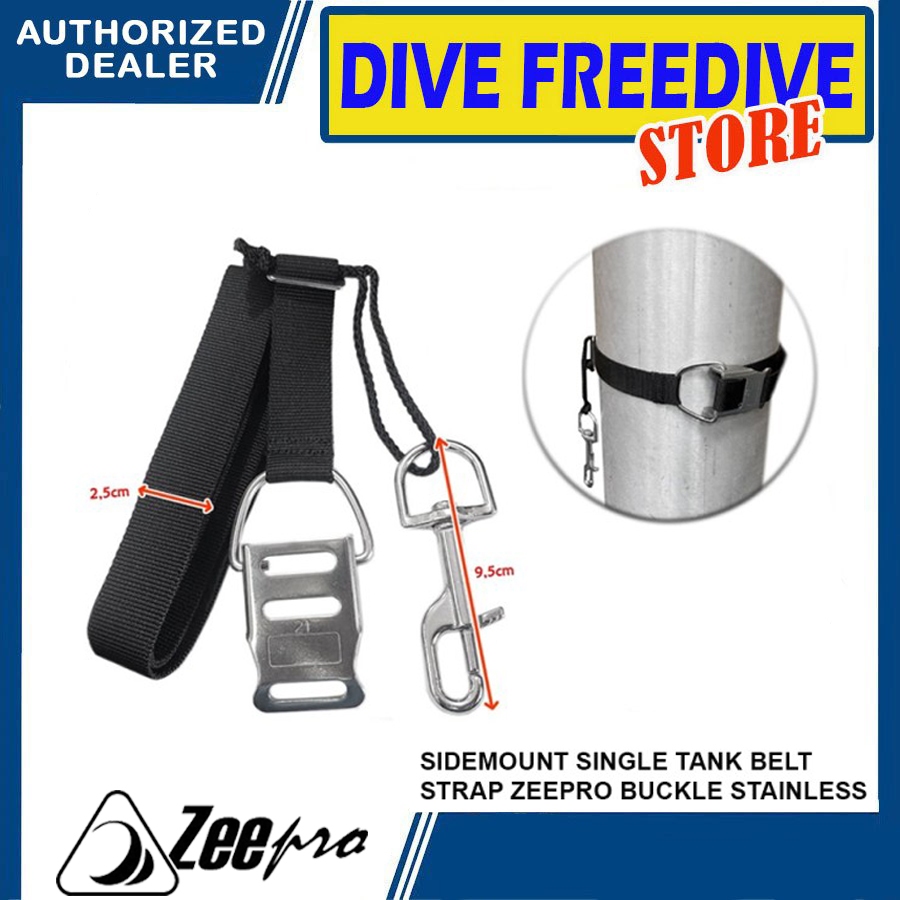 Jual Sidemount Single Tank Belt Strap Zeepro Low Profile Buckle ...