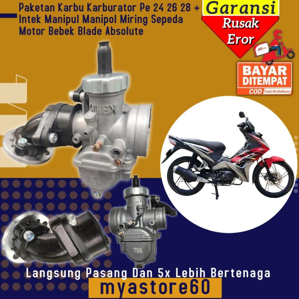 Jual Paketan Pnp Tinggal Pasang Karbu Karburator PE 24 PE 26 PE 28 PE24 26 28 Gratis Intek ...