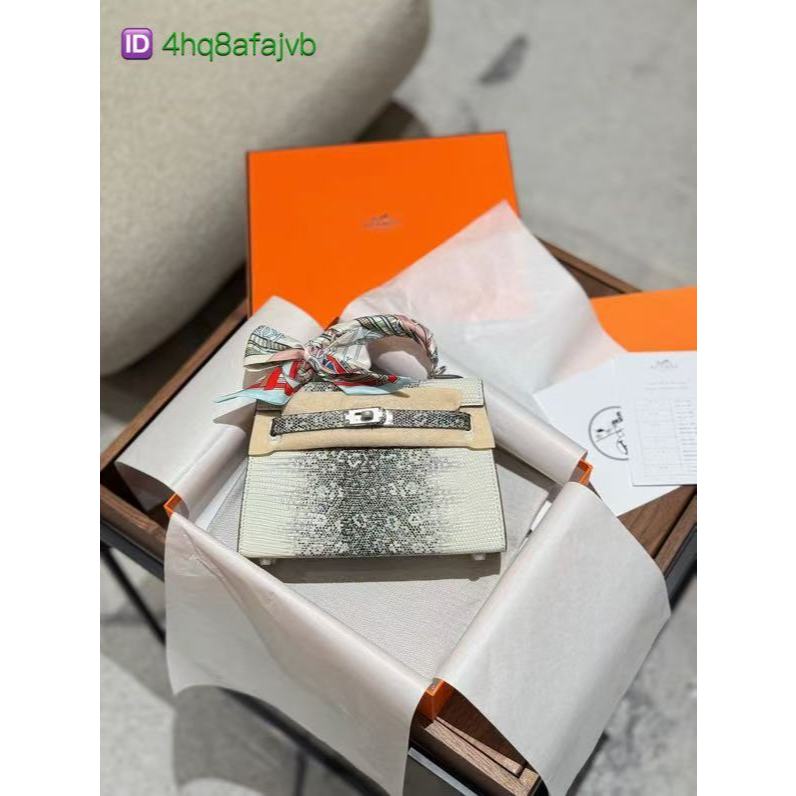 Jual Original Herm*s mini Kelly 2nd generation 1B original color lizard silver buckle tote bag ...